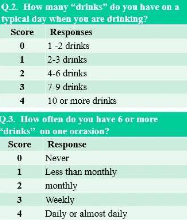 Adapting Alcohol use disorders identification test: AUDIT - The ...